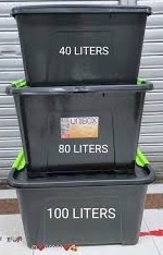 40/80/100 liters Unibox black Storage box BIG, Furniture & Home Living ...