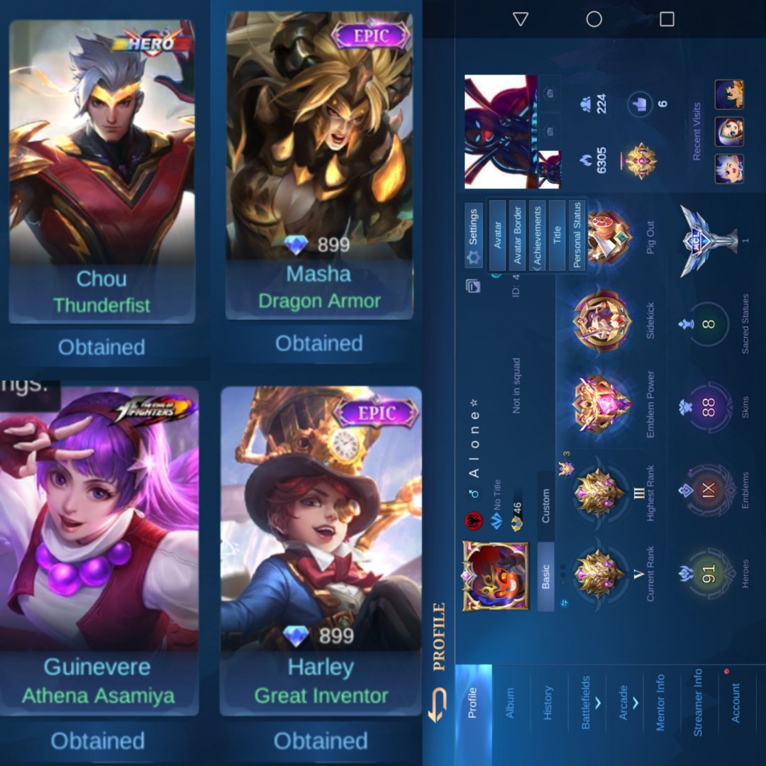 (Chou Hero)Mobile Legends Account, Video Gaming, Gaming Accessories ...