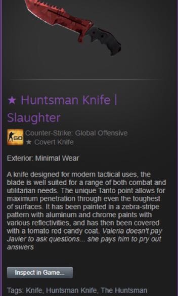CSGO HUNTSMAN| SLAUGHTER, Video Gaming, Gaming Accessories, Game Gift ...