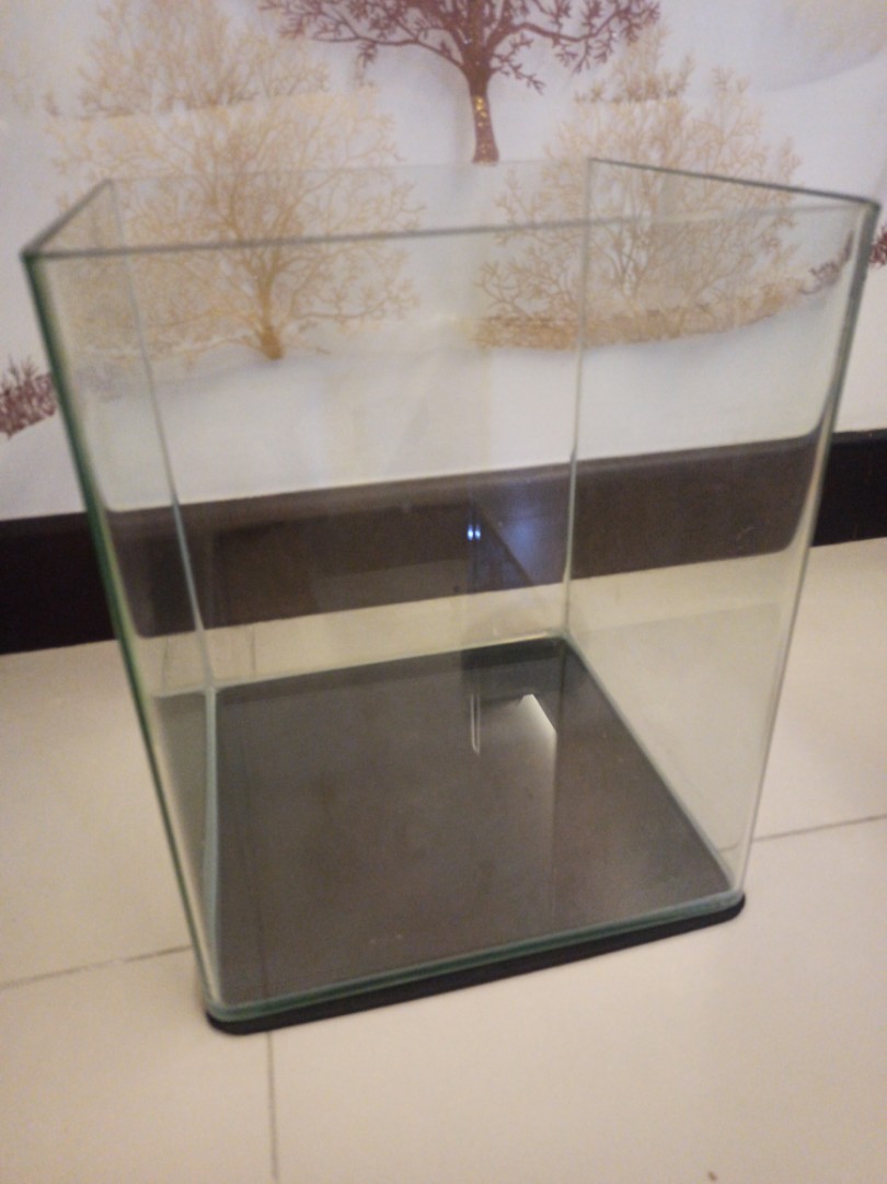 Curved Crystal Glass fish tank 18.5L full set, Pet Supplies, Homes ...