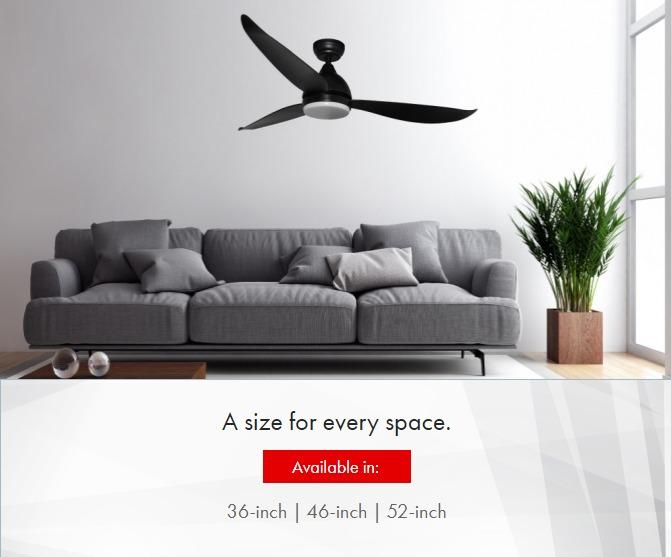 FANCO B-STAR DC Motor Ceiling Fan with 3 Tone LED Light Kit and Remote ...