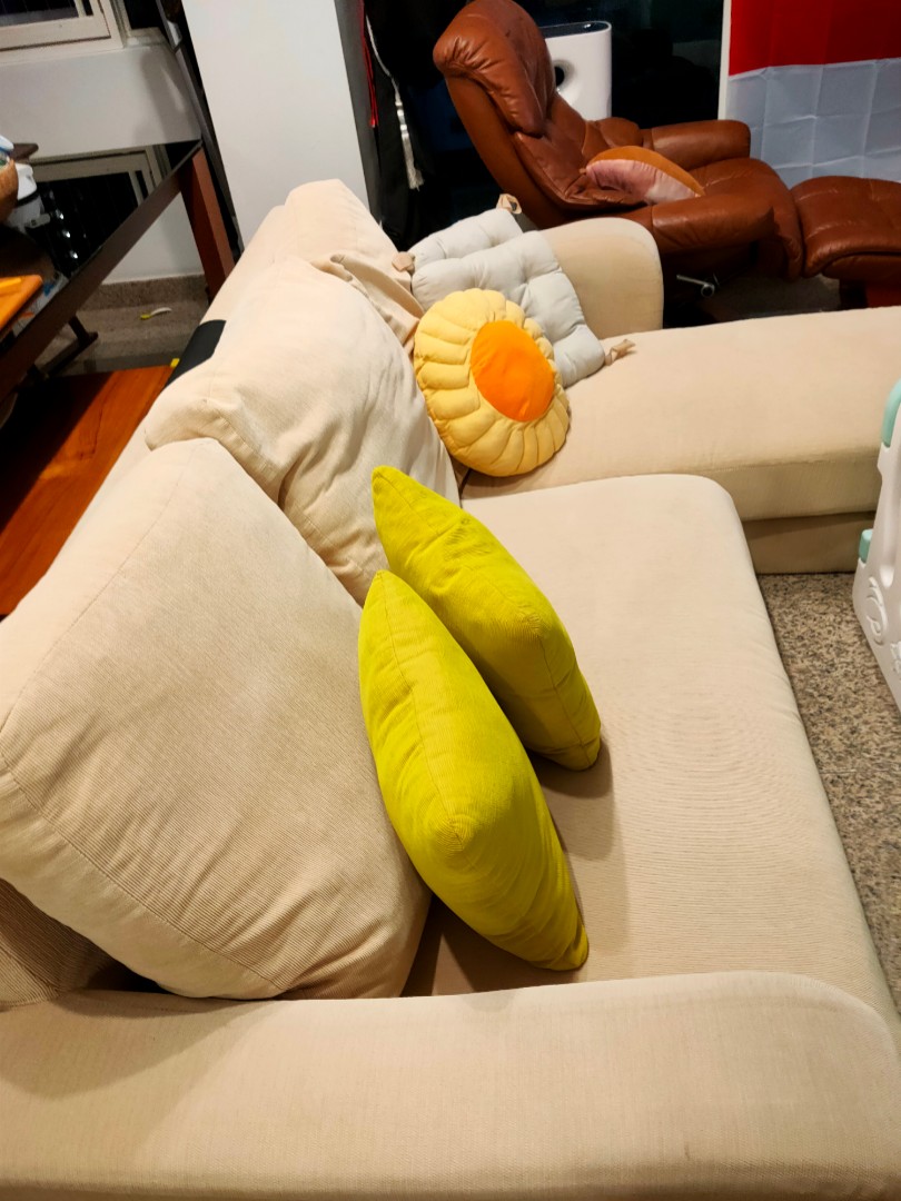 FOC! Fabric L shape sofa, Furniture & Home Living, Furniture, Sofas on ...