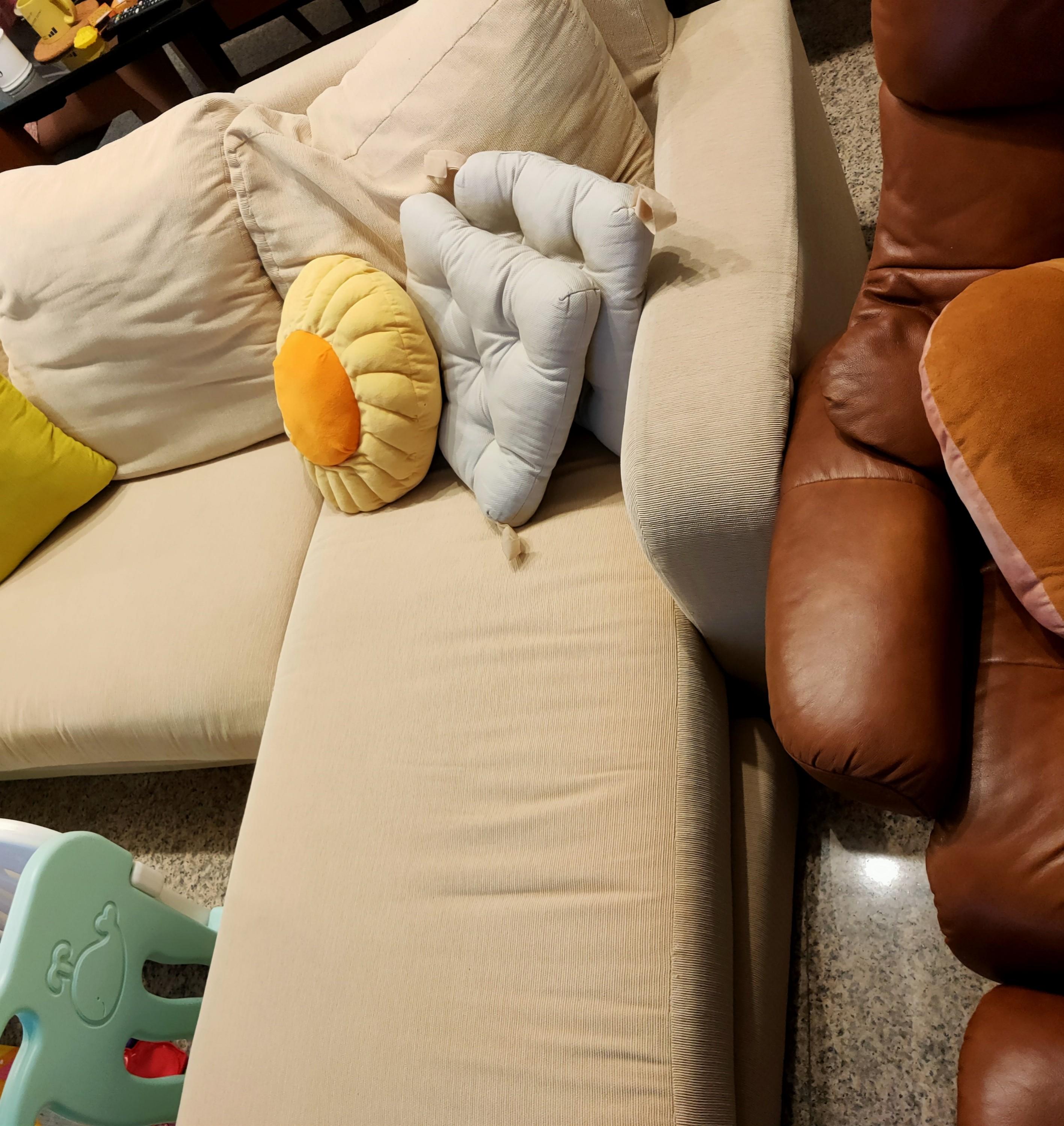 FOC! Fabric L shape sofa, Furniture & Home Living, Furniture, Sofas on ...