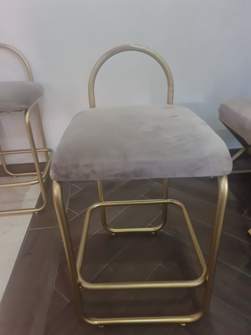 Gold frame Bar Stool, Furniture & Home Living, Furniture, Chairs on ...
