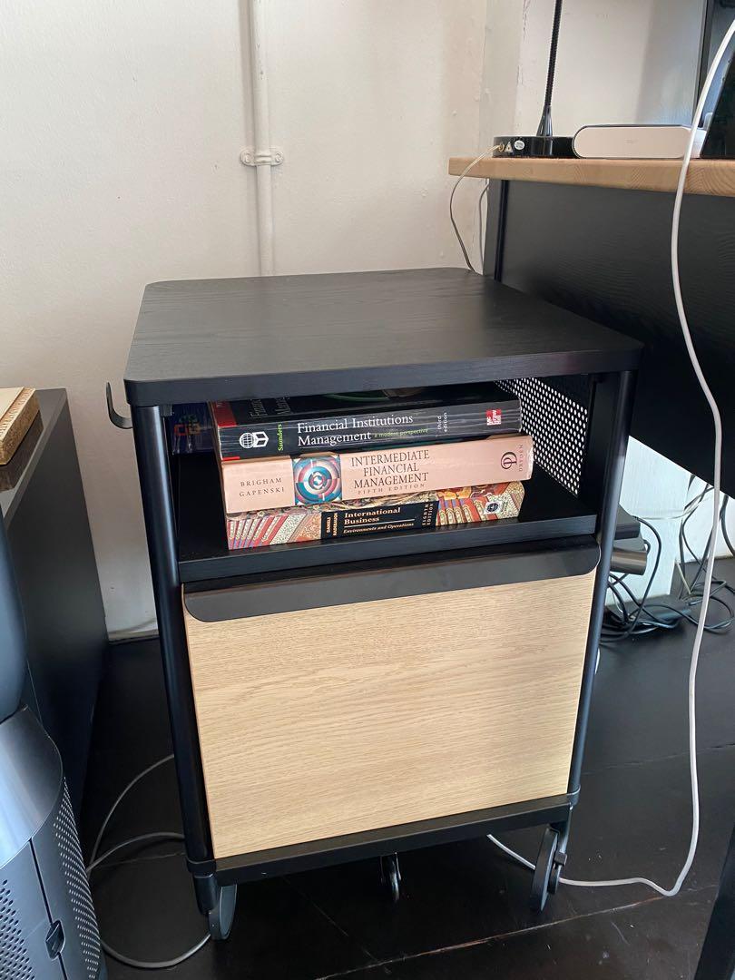 IKEA BEKANT Storage unit on castors, mesh black 41x61 cm, Furniture ...