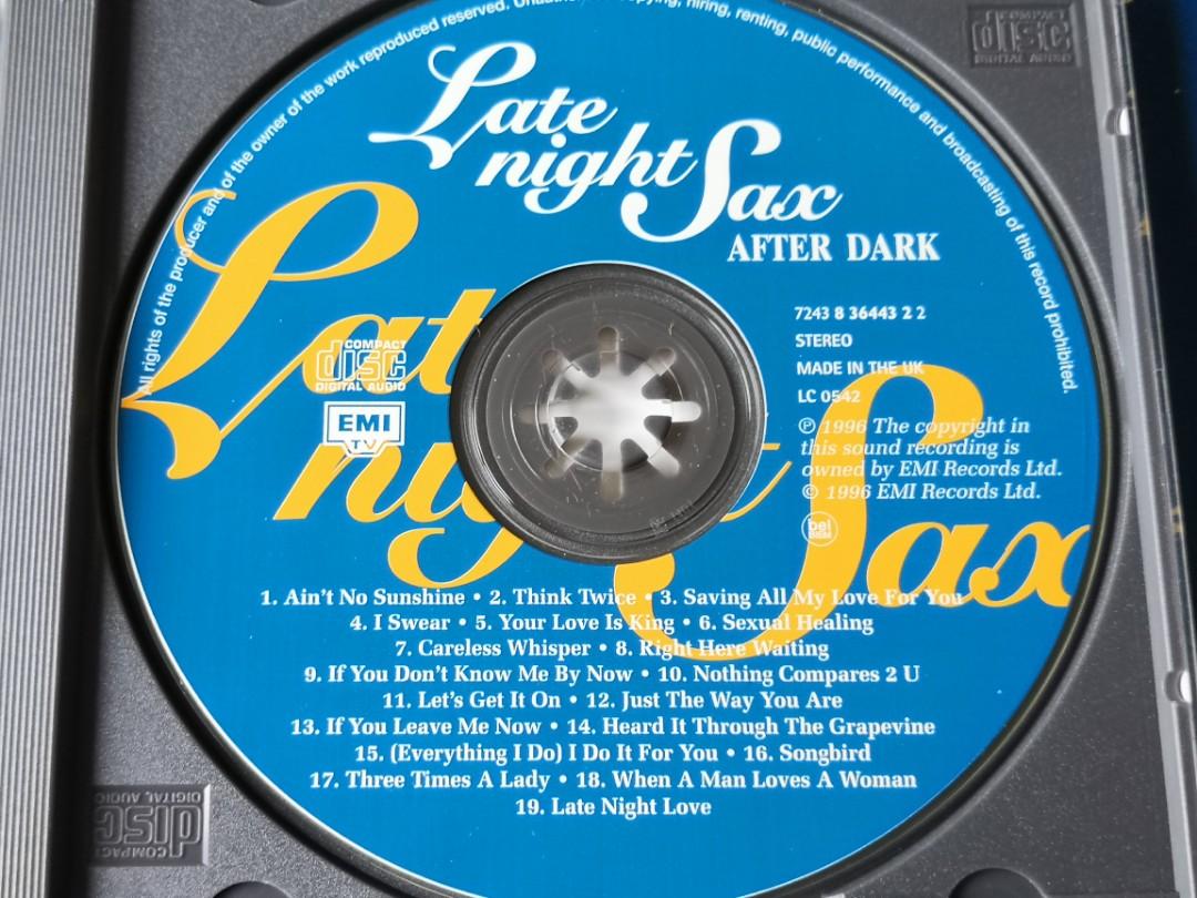 LATE NIGHT SAX AFTER DARK SAXOPHONIST EMI ORIGINAL MADE IN UK MUSIC CD ...