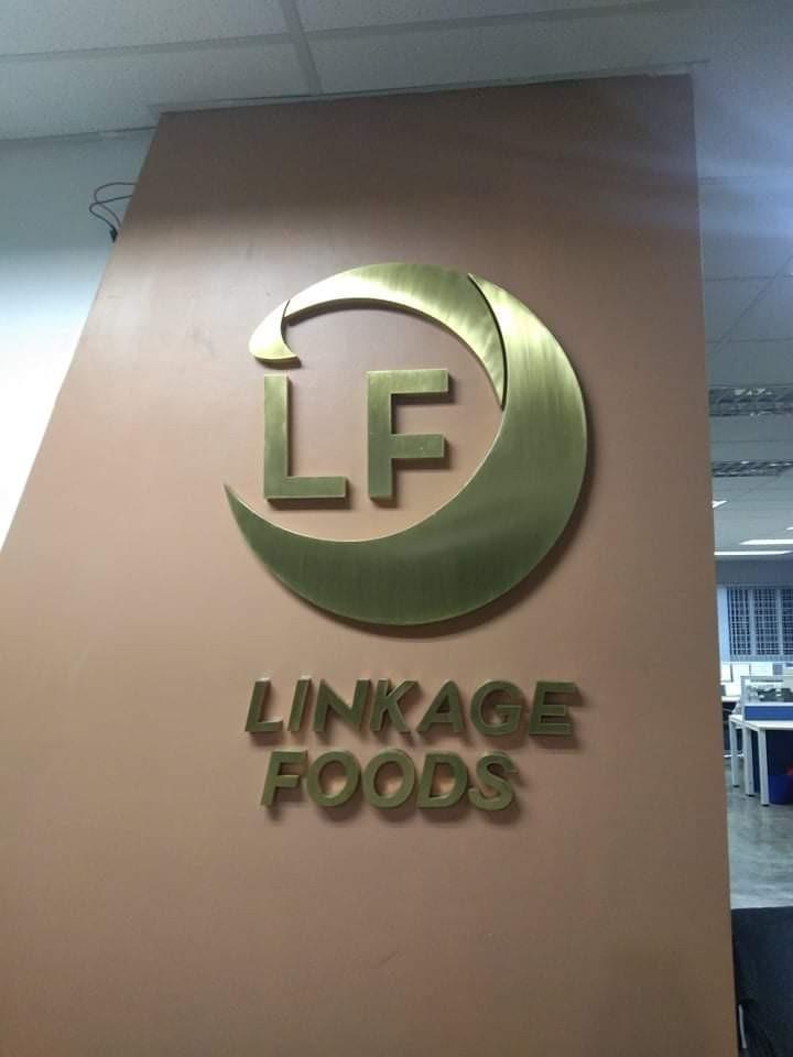 Signage acrylic/stainless/build-up/brass, Furniture & Home Living ...