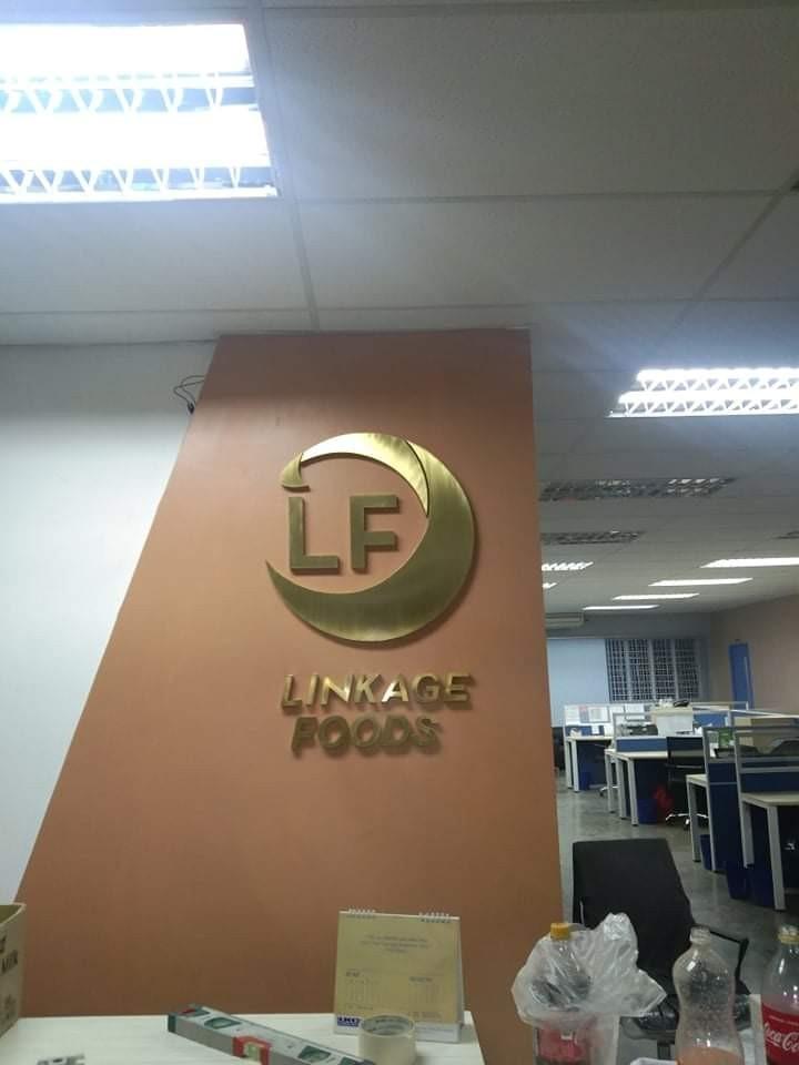 Signage acrylic/stainless/build-up/brass, Furniture & Home Living ...