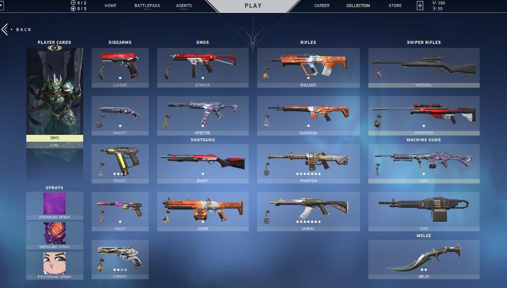 Silver 1 STACKED SKINS Valorant NO TRADES Account, Video Gaming, Gaming ...