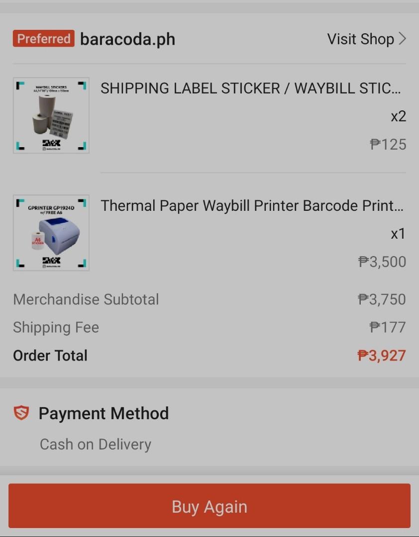 Thermal Printer for Shopee and Lazada Orders, Computers & Tech ...