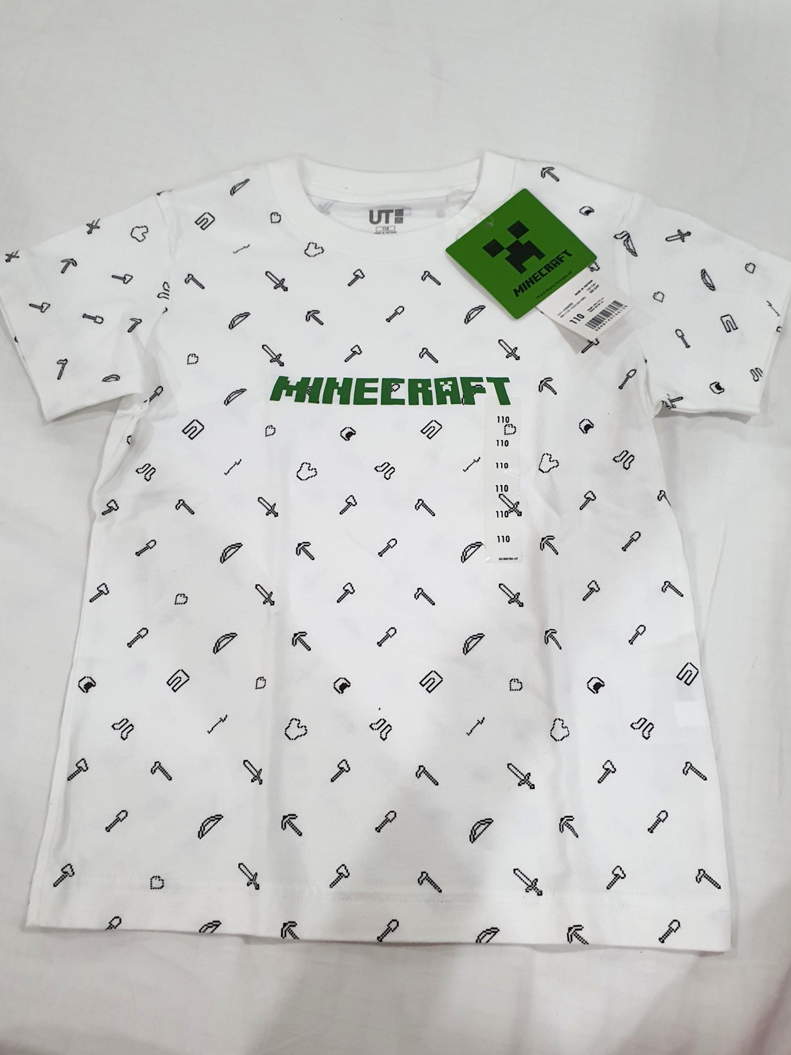 Uniqlo Minecraft Tee 110cm, Babies & Kids, Babies & Kids Fashion on ...