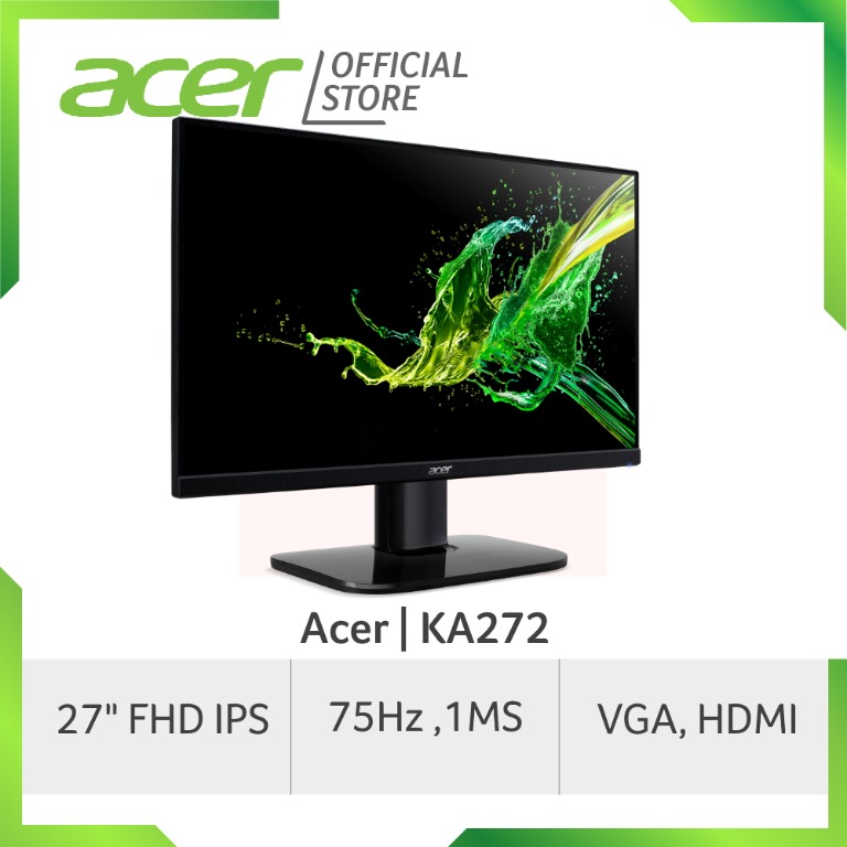 27" ACER KA272 A-Series AMD-FreeSync FullHD IPS 1080p at 75hz 1ms LED ...