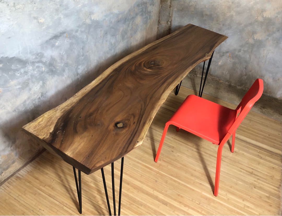 6ft Long Acacia Slab Table, Furniture & Home Living, Furniture, Tables ...