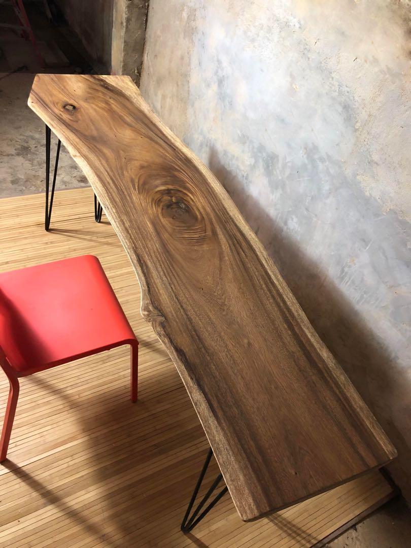 6ft Long Acacia Slab Table, Furniture & Home Living, Furniture, Tables ...
