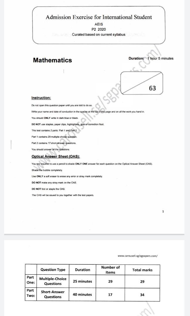 AEIS exam paper|PDF Hard|Soft copy|pdf|p2|p3|p4|p5|sec1|sec2|sec3 ...