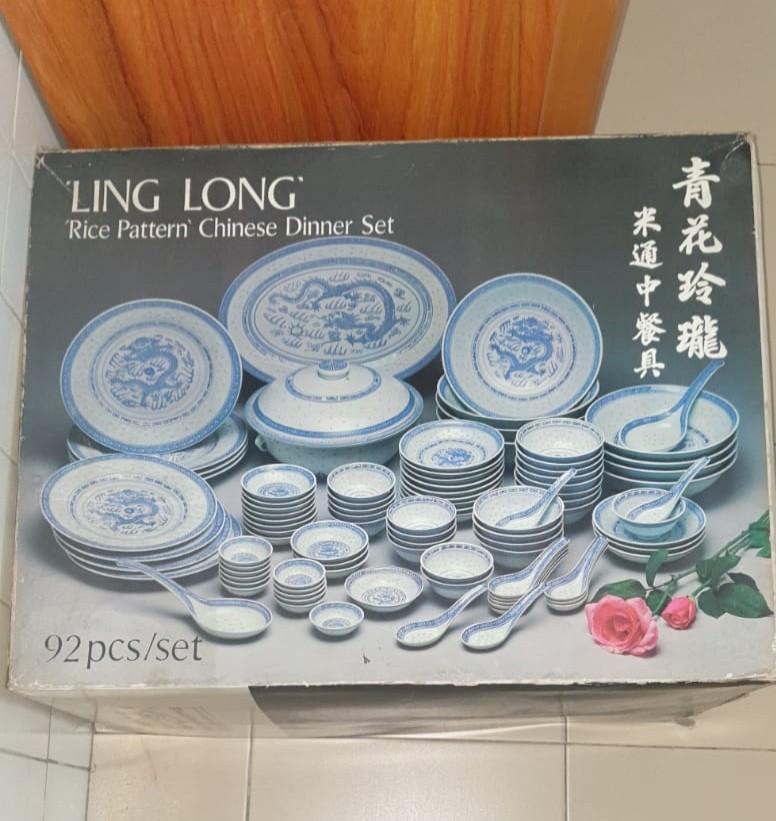 Chinese Porcelain Dinner Set, Furniture & Home Living, Kitchenware ...