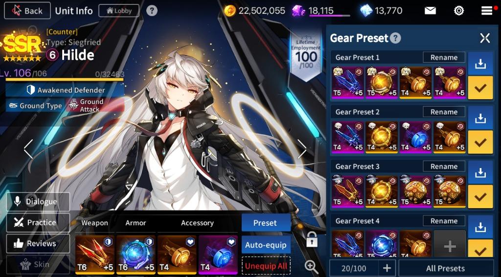 [CS] Awakened Yuna, Hilde, Yoo Mina lvl 47 Counterside SEA account ...