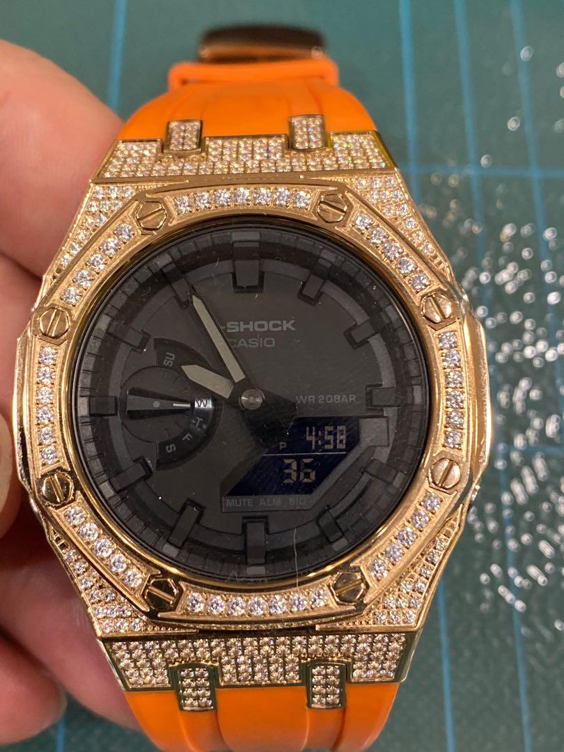 Custom style luxury limited edition rosegold diamond ga2100hc ga2100 ...