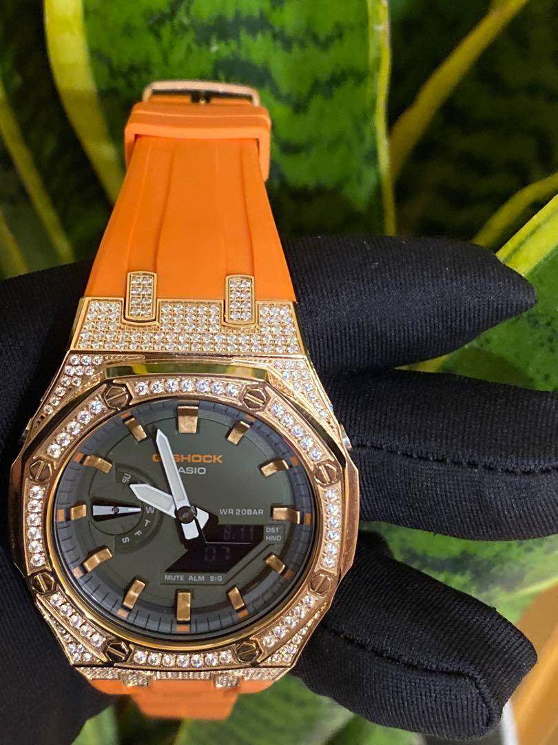 Custom style luxury limited edition rosegold diamond ga2100hc ga2100 ...