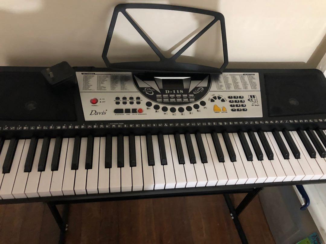 Davis D-118 Keyboard with stand, Hobbies & Toys, Music & Media, Musical ...