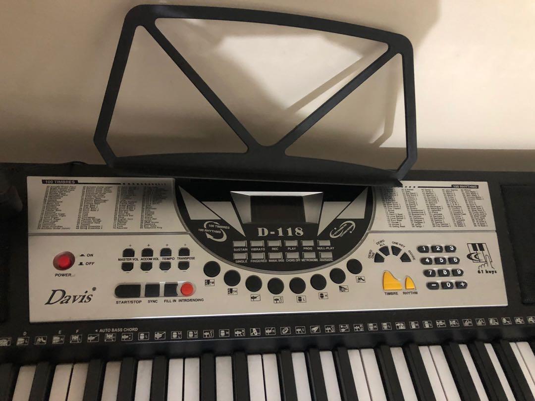 Davis D-118 Keyboard with stand, Hobbies & Toys, Music & Media, Musical ...