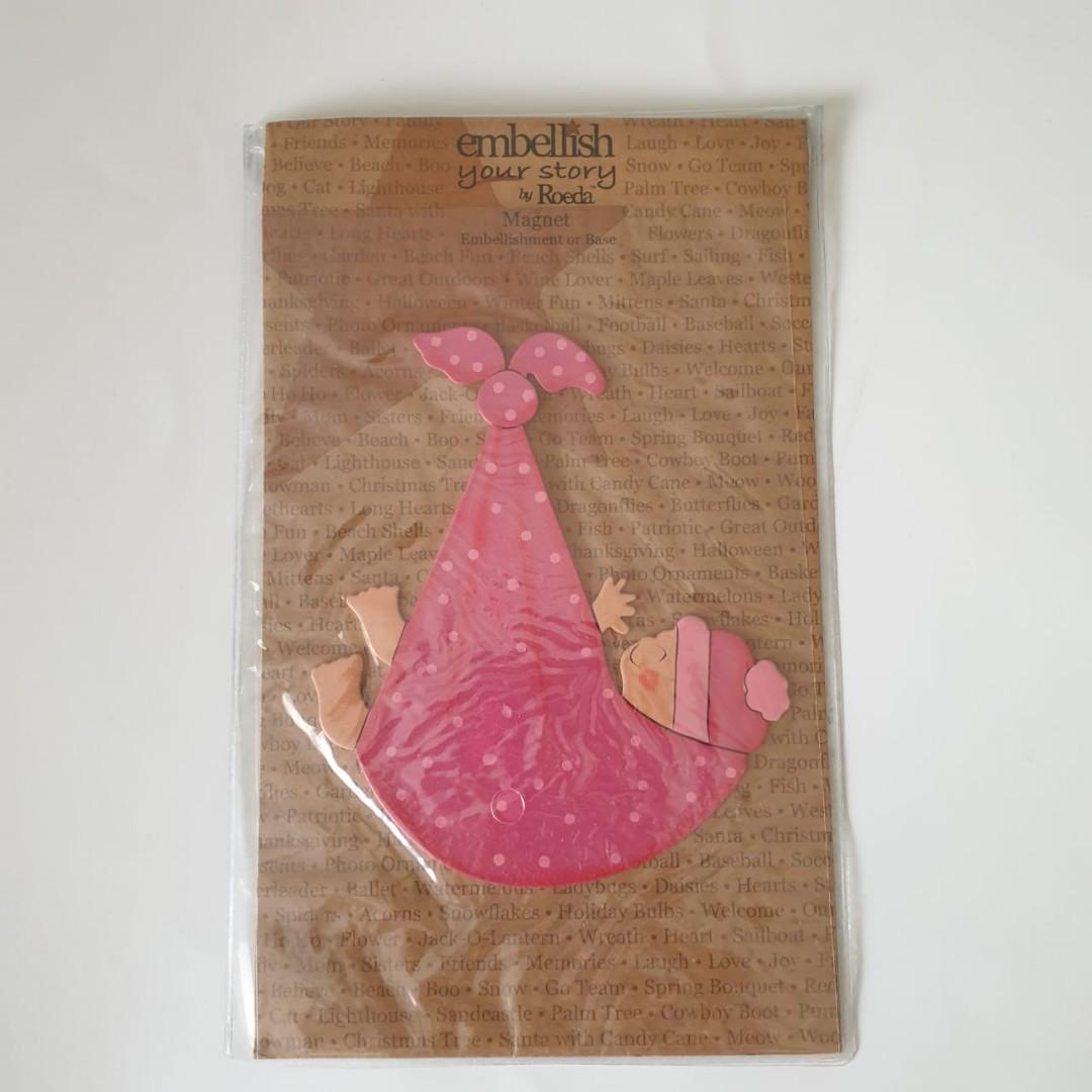 Embellish Your Story Magnet PINK BUNDLE Baby Girl Wrapped in Blanket ...