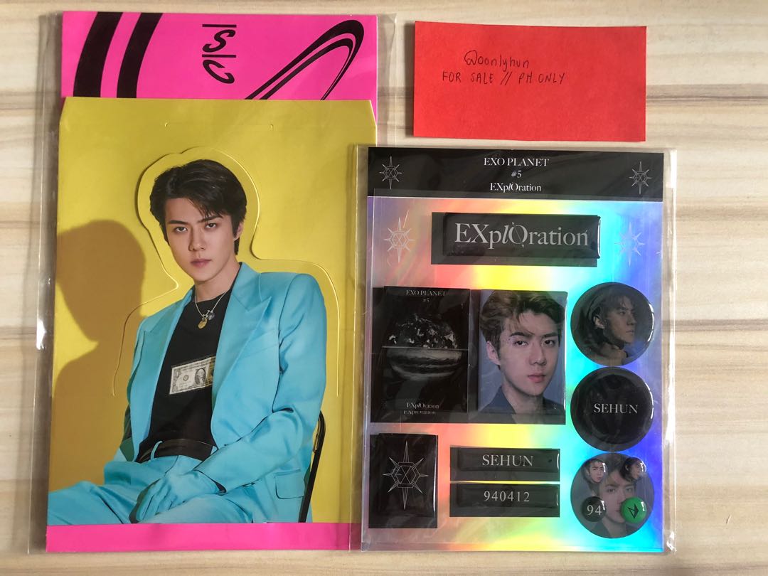 EXO SEHUN What a Life Standee + Exploration Epoxy Sticker SET, Hobbies ...