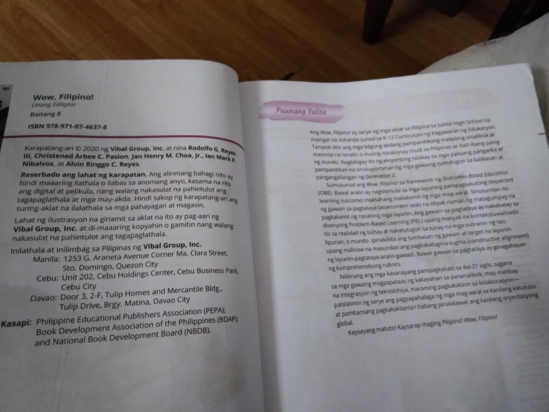 Grade 8 Filipino book, Hobbies & Toys, Books & Magazines, Textbooks on ...
