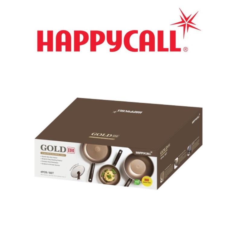 Happycall Korea I.H. Gold 4PC Die Cast Cookware Set, TV & Home ...