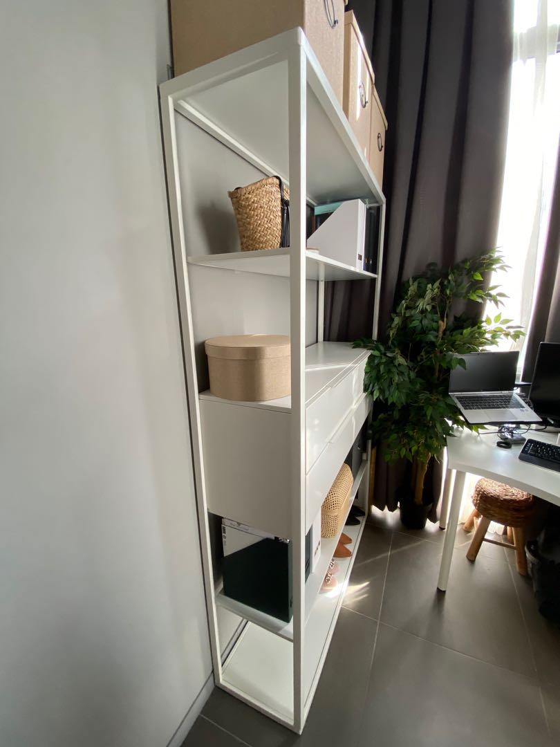 IKEA FJALKINGE shelf unit with 2 drawers, Furniture & Home Living ...