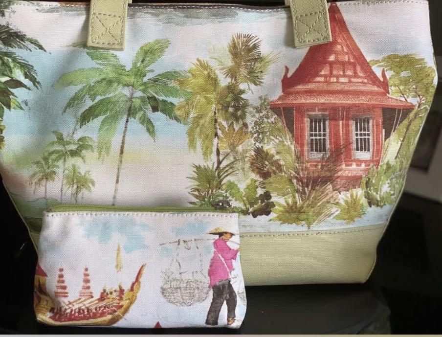 Like New Jim Thompson Canvas tote - rare Thai Life Artwork, Women's ...