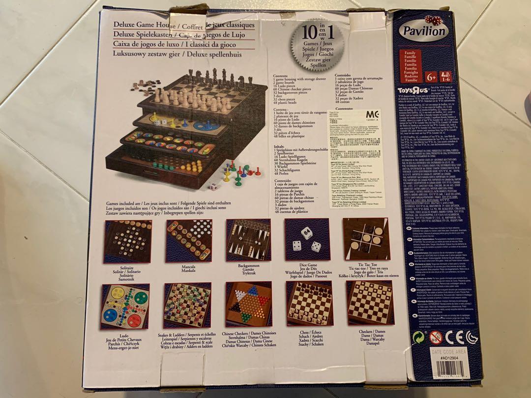 Pavilion Deluxe Game House 10 in 1 (Solitaire, Mancala, Backgammon ...