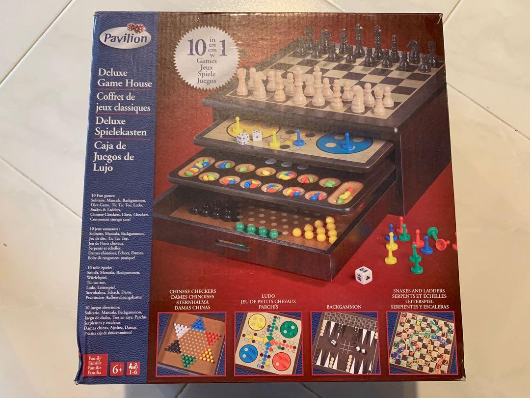 Pavilion Deluxe Game House 10 in 1 (Solitaire, Mancala, Backgammon ...