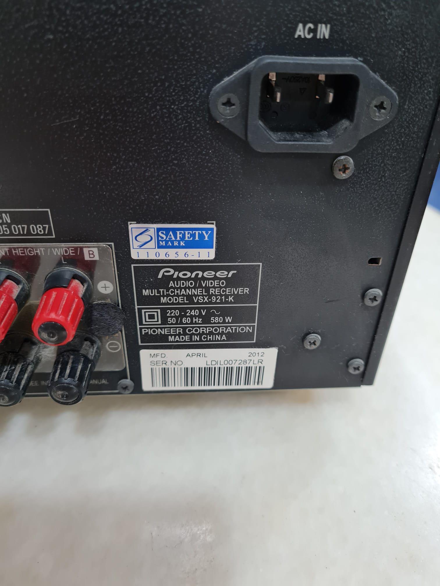 Pioneer VSX-921-K Multi Channel Receiver, Audio, Other Audio Equipment on Carousell