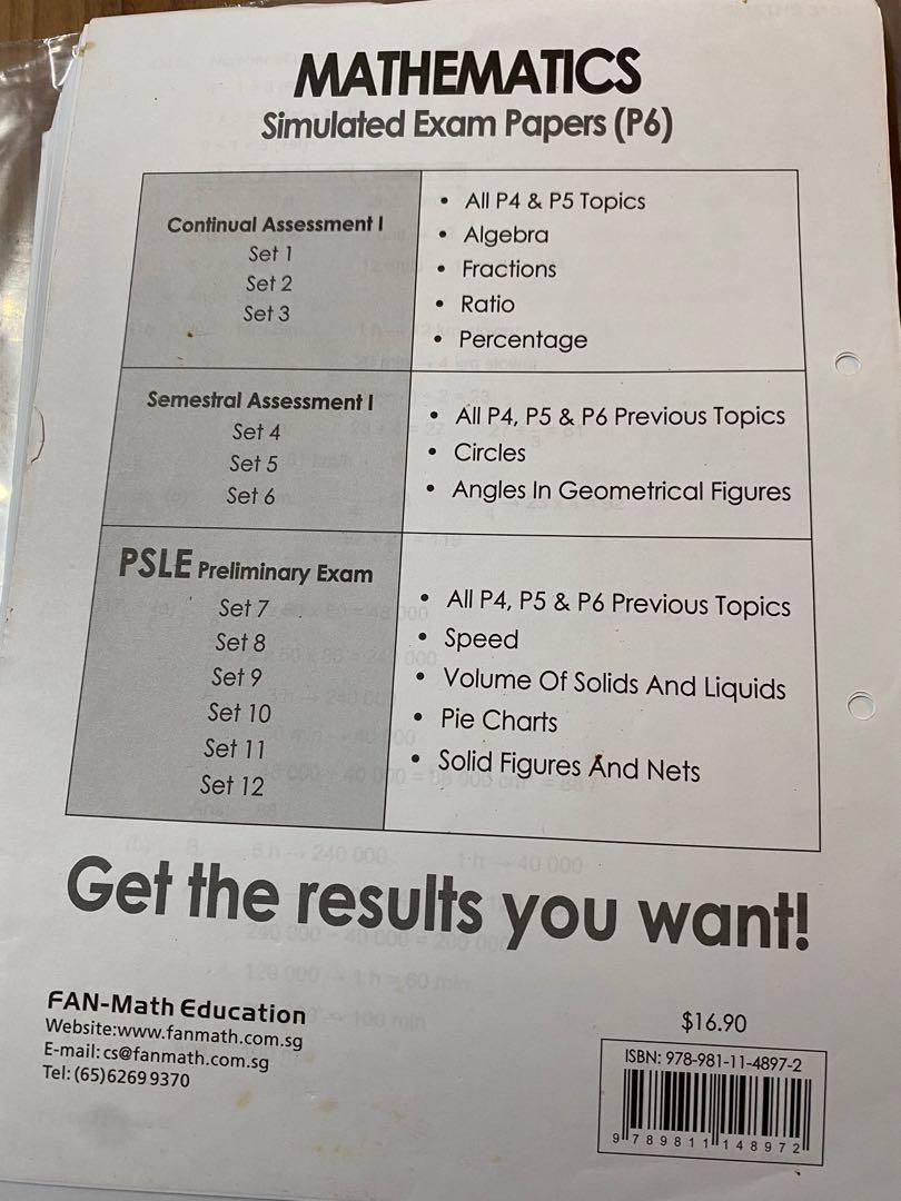 PSLE MATH TOPICAL TEST PAPERS, Hobbies & Toys, Books & Magazines ...