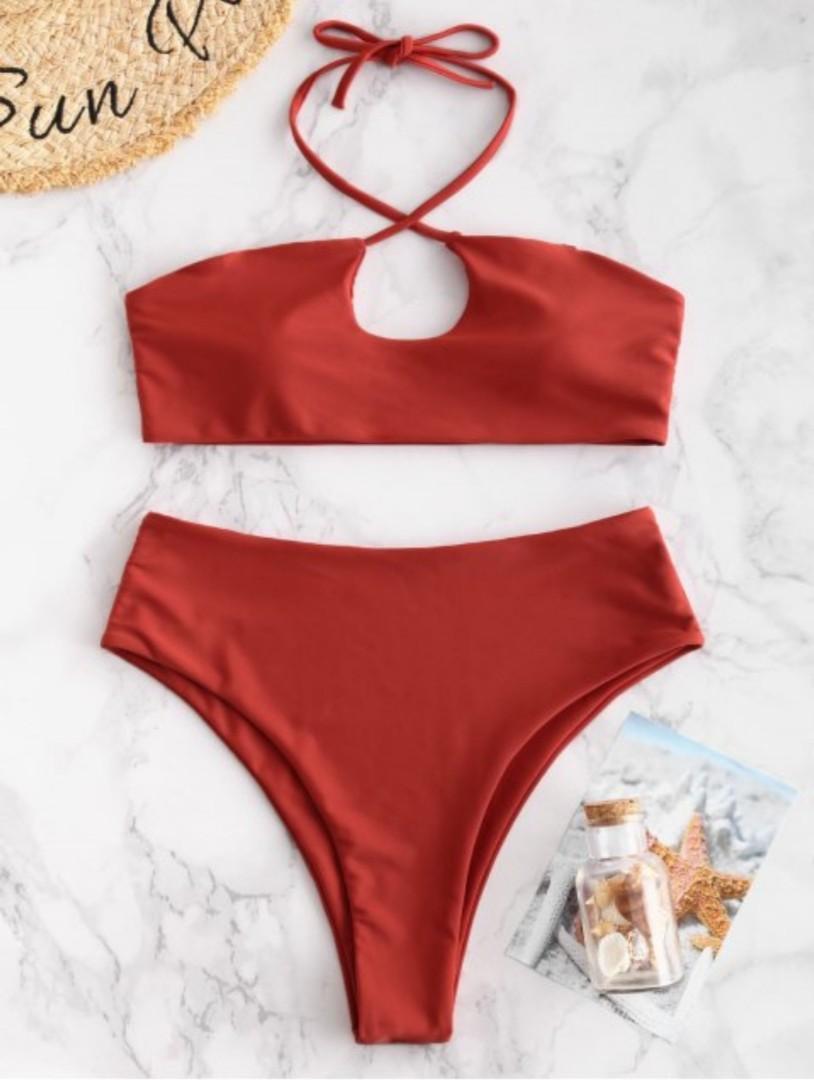 Rust Bikini Highleg Highwaist, Women's Fashion, Swimwear, Bikinis ...