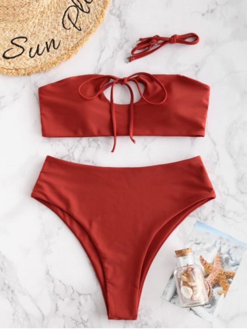 Rust Bikini Highleg Highwaist, Women's Fashion, Swimwear, Bikinis ...