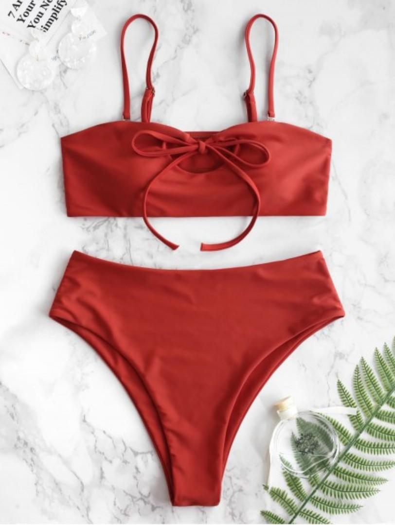 Rust Bikini Highleg Highwaist, Women's Fashion, Swimwear, Bikinis ...