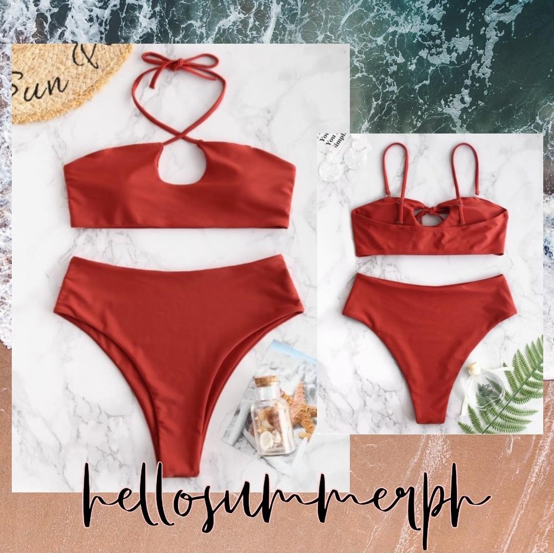 Rust Bikini Highleg Highwaist, Women's Fashion, Swimwear, Bikinis ...