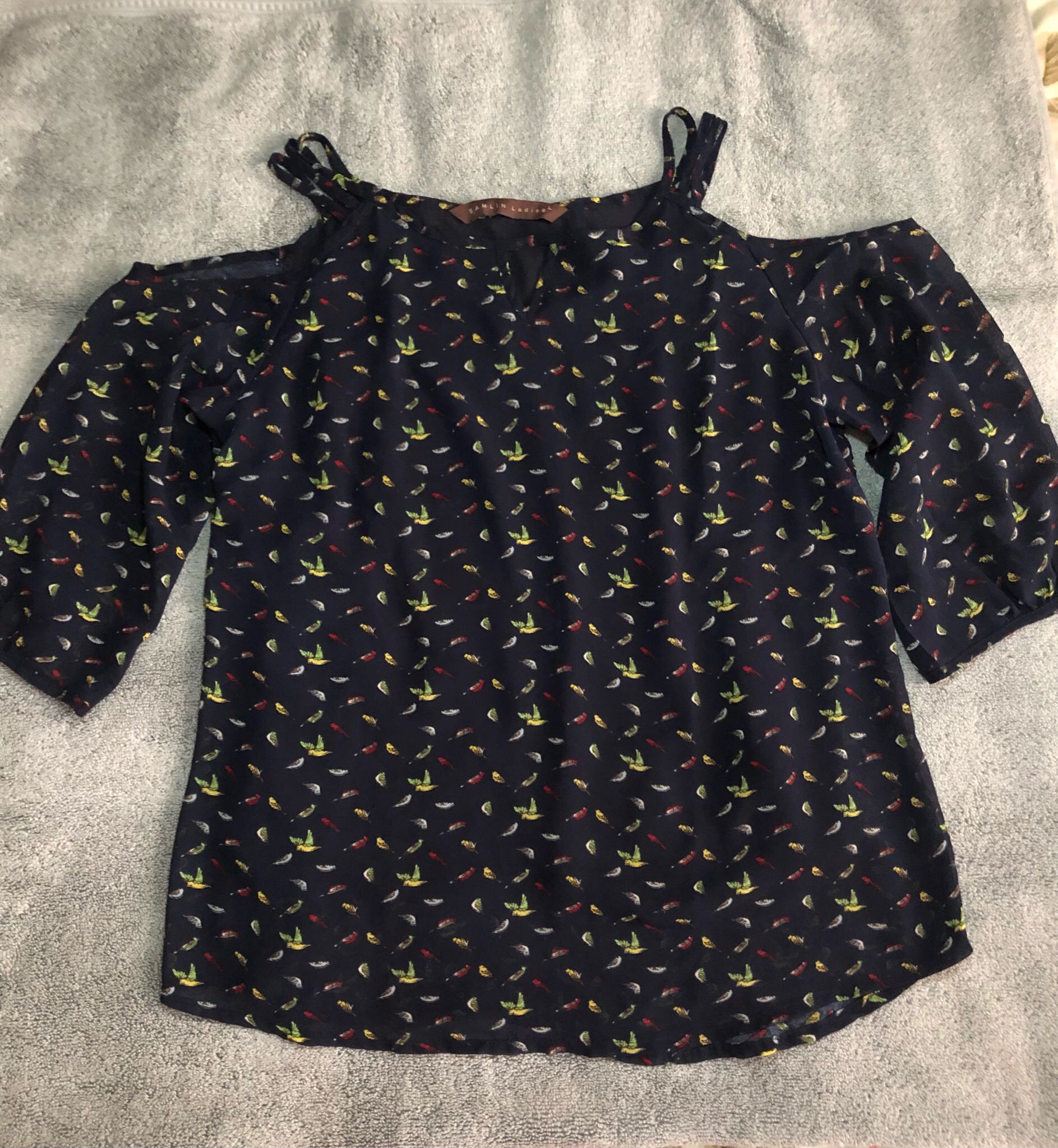 SM SAMLIN Navy Blue Bakuna Blouse, Women's Fashion, Tops, Blouses on ...