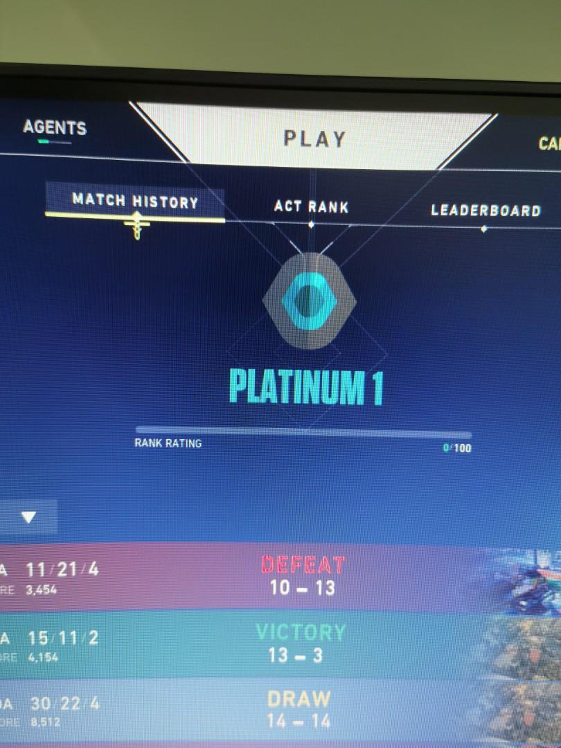 Valorant account plat 1, Video Gaming, Gaming Accessories, Game Gift ...