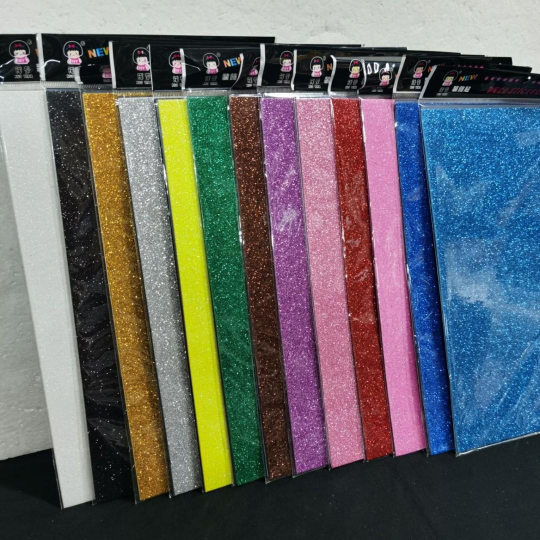 [1 Sheet/ Pack] [STK 03] Foam Sticker | Foam Glitter Sheet | Glitter ...