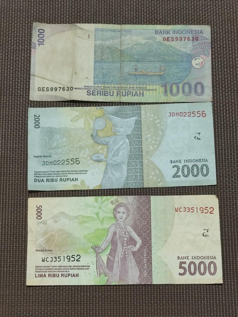 1k,2k and 5k Rupiah - Indonesia Banknotes, Hobbies & Toys, Memorabilia ...