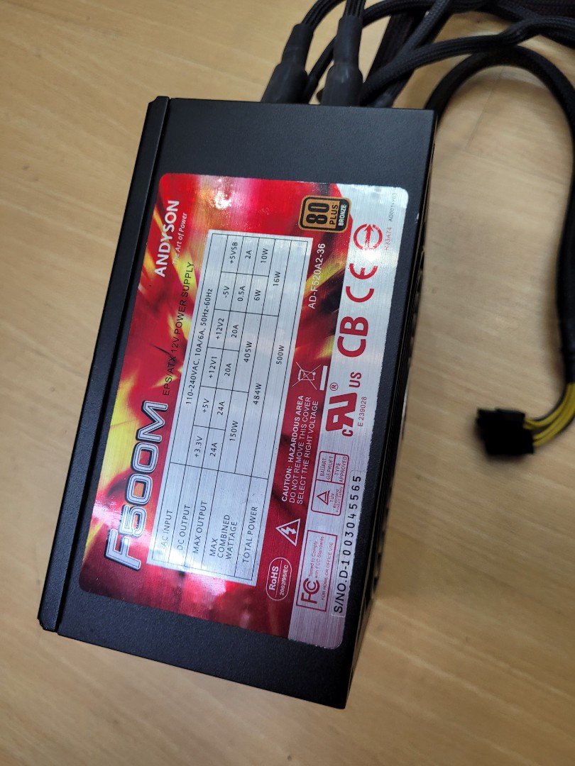 500watts Andyson PSU, Computers & Tech, Parts & Accessories, Computer ...