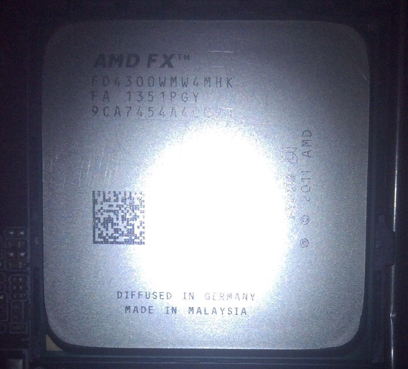 AMD AM3+ FX4300 (FX-4300) CPU 連全新原廠散熱 3.8GHz->turbo 4.0GHz 4核, 電腦＆科技, 手提電腦 - Carousell