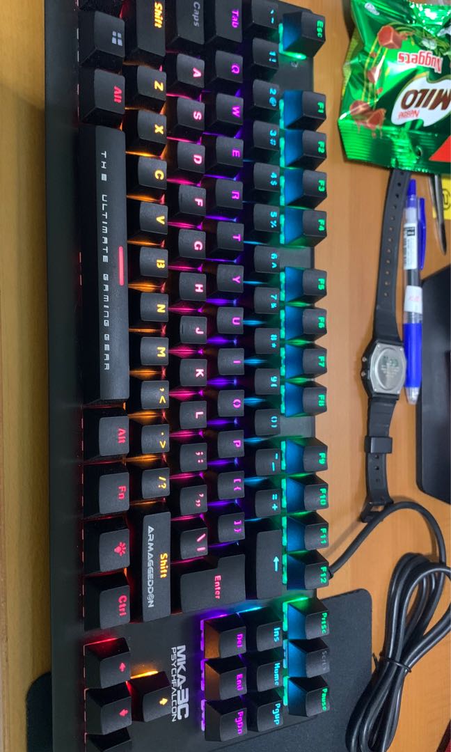 Armageddon MKA-3C PsychFalcon Blue Switch Mechanical Gaming Keyboard ...