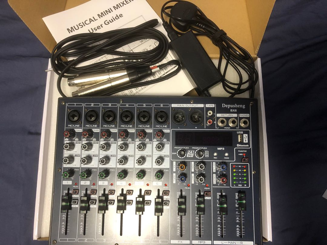 Depusheng BX6 6-channel audio mixer console / Bluetooth / USB interface ...