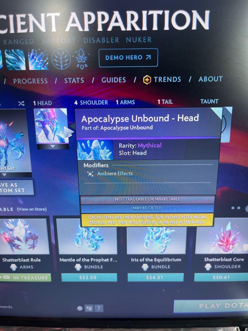 Dota 2 Ancient Apparition AA immortal + Mythical, Video Gaming, Gaming ...