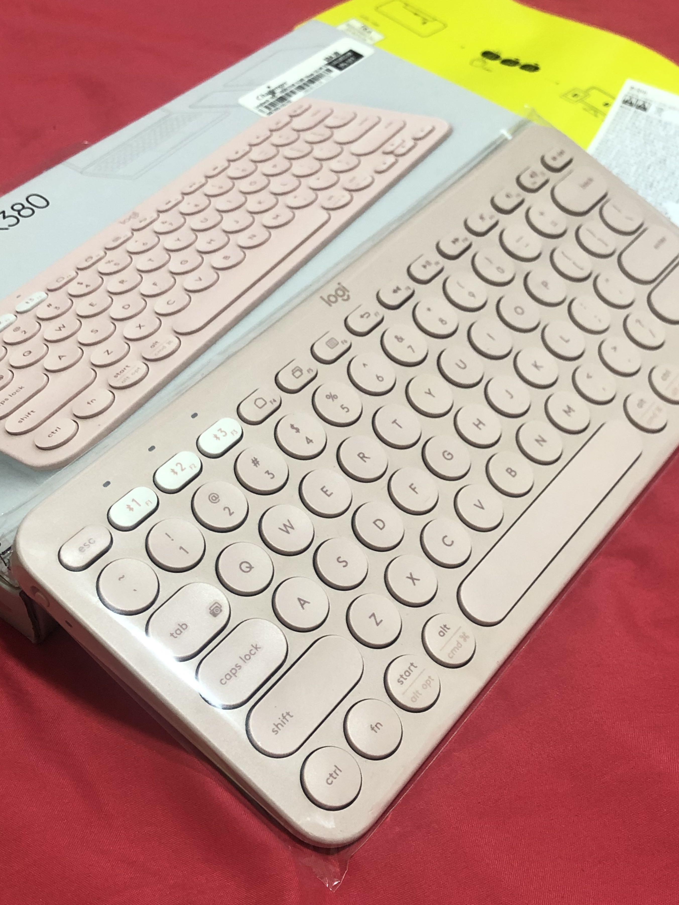 Logitech Authentic multi-device k380 rose baby pink seamless aesthetic ...