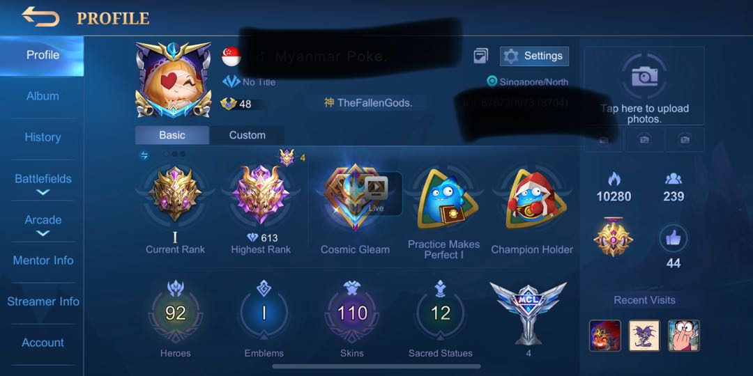 Mobile Legends Account/mlbb account/ml acc/mlbb acc, Video Gaming ...